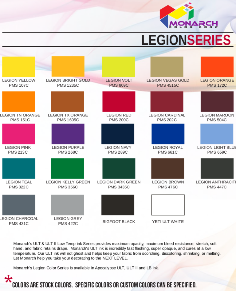 Monarch Color Charts – TSSC